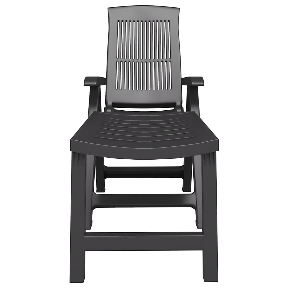 vidaXL Sun Lounger in Anthracite Plastic - Durable Outdoor Furniture with Adjustable Backrest and Foldable Design - Weather-Resistant & Easy to Store