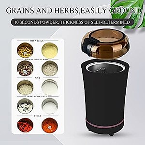 TIKBABA Electric Grinder for Coffee and Nuts,150 Watts Power(Black)