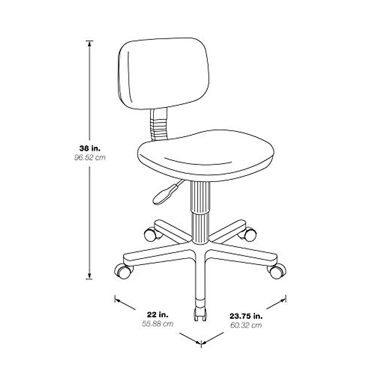 Office Star SC Series Basic Adjustable Office Desk Task Chair with Padded Foam Seat and Back, Interlink Ink Blue Fabric