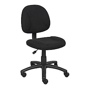 Boss Office Products Nylon Black Boss Office Deluxe Posture Chair, 25" W x 25" D x 35-40" H