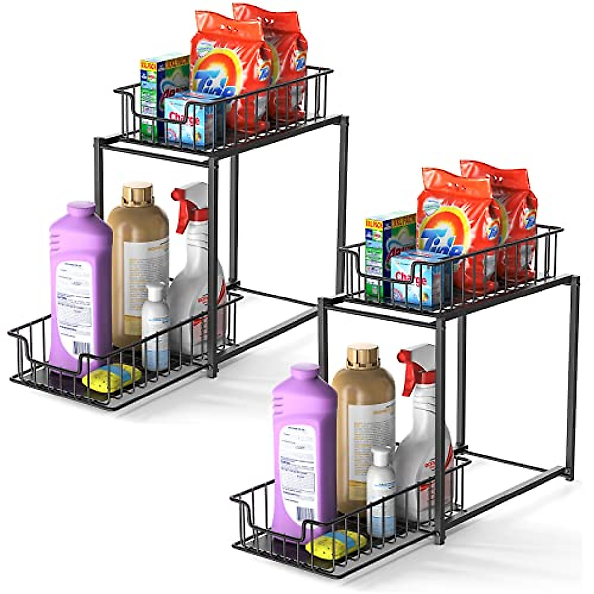 FavoThings Expandable Sink Caddy + 2 Pack Under the Sink Organizer Bundle