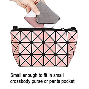 Lavemi Ultra Thin Small Compact Leather Womens Girls Wallets RFID Blocking Credit Card Holder for Women(Envelope Gray/Dark Pink)