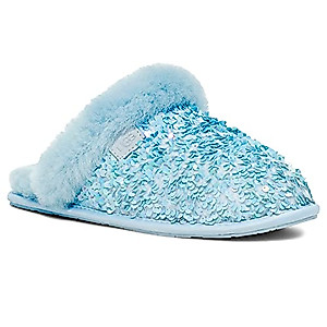 UGG Women's Scuffette II Chunky Sequin Slipper, SEA Breeze, 6