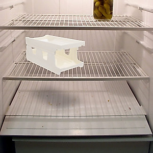 SHERCHPRY Refrigerator Refrigerators Organizer Bins Soda Can Dispenser Holder Stacking Drink Dispenser Holders Plastic Canned Food Pantry Storage Rack White Food Containers