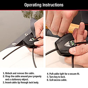 Master Lock 6ft. x 3/16in. Python Adjustable Locking Cable, Black, 6' X 3/16-Inch, 8417D