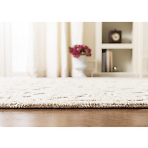 SAFAVIEH Trace Collection 8' Round Ivory TRC102C Handmade Premium Wool Entryway Foyer Living Room Bedroom Kitchen Area Rug