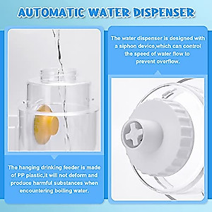 Jspupifip 35oz Rabbit Automatic Food Water Dispenser,Hanging Pet Food Water Dispenser Cage Automatic Feeder Set for Small Cats Dogs Rabbit Chinchilla Guinea Pig Hedgehog Ferret(White)