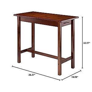 Winsome Wood Kitchen Island Table With 2-Drawers, Antique Walnut (94540)