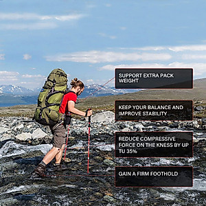 BISINNA Collapsible Trekking Hiking Poles- 2 Pack Folding Aluminum Walking Sticks with Quick Lock System 4 Season Accessories,Telescopic, Adjustable, Lightweight for Men Women