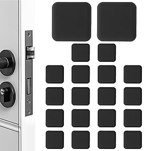 XhjzgcTech 20 Pcs Silicone Door Bumper, Door Stoppers Wall Protectors from Door Knobs,Self Adhesive Door Knob Guards, Door Handle Bumper Wall Shield, Crash Pad for Wall Home Office - Black