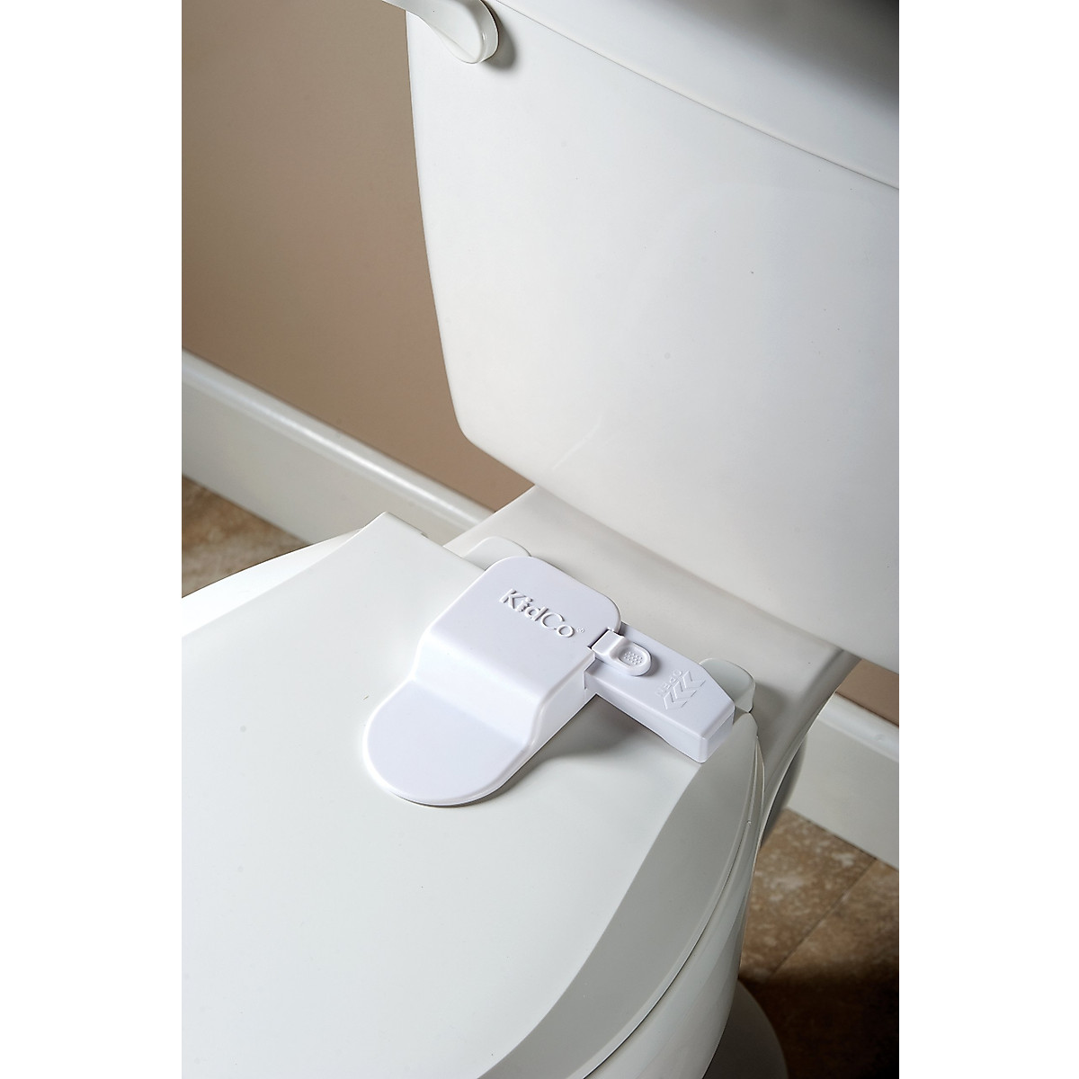 KidCo S384 Adhesive Toilet Lock - Toilet Lock Baby Proof Ideal Baby Proof Toilet Lid Lock – No Tools Needed Easy Installation with Adhesive – Top Safety Toilet Seat Lock – Fits Most Toilets, White