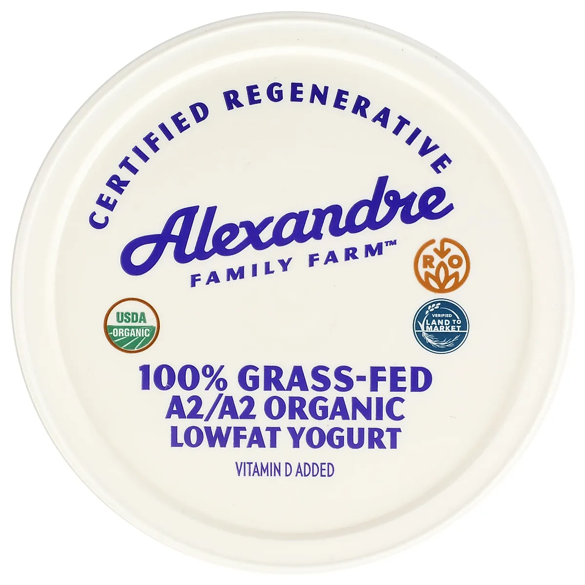ALEXANDRE FAMILY FARMS Organic Plain A2 Low Fat Yogurt, 24 OZ