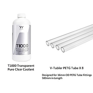 Thermaltake Pacific CL360 Max D5c Res/Pump 16.8 Million Color RGB (Alexa, Razer Chroma) Software Enabled Copper Radiator PETG Hard Tube Water Cooling Kit CL-W259-CU00SW-A