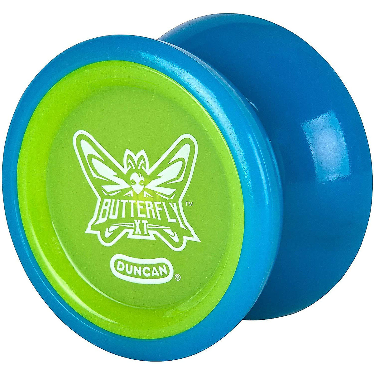 Duncan Toys Butterfly XT Yo-Yo with String, Ball Bearing Axle and Plastic Body, String Trick Yo-Yo, Blue with Green Cap