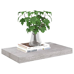 Youuihom Floating Shelf Wall Mount, Multifunction,Display, Storage Shelf for Bedroom, Living Room, Bathroom, Kitchen, Office,Floating Wall Shelf Concrete Gray 19.7"x9.1"x1.5" MDF
