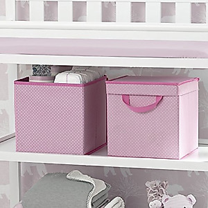 Delta Children Lidded Storage Bins, Barely Pink, 6-Pack