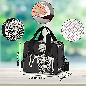 TropicalLife Lunch Bag for Women Men Goth Lunch Box Durable Insulated Lunch Box Reusable Adults Tote Bag Lunch Bag for Office Work School Picnic Beach
