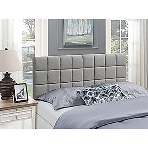 Ovis King Cream Adjustable Height Upholstered Panel Headboard with Plush Tufting
