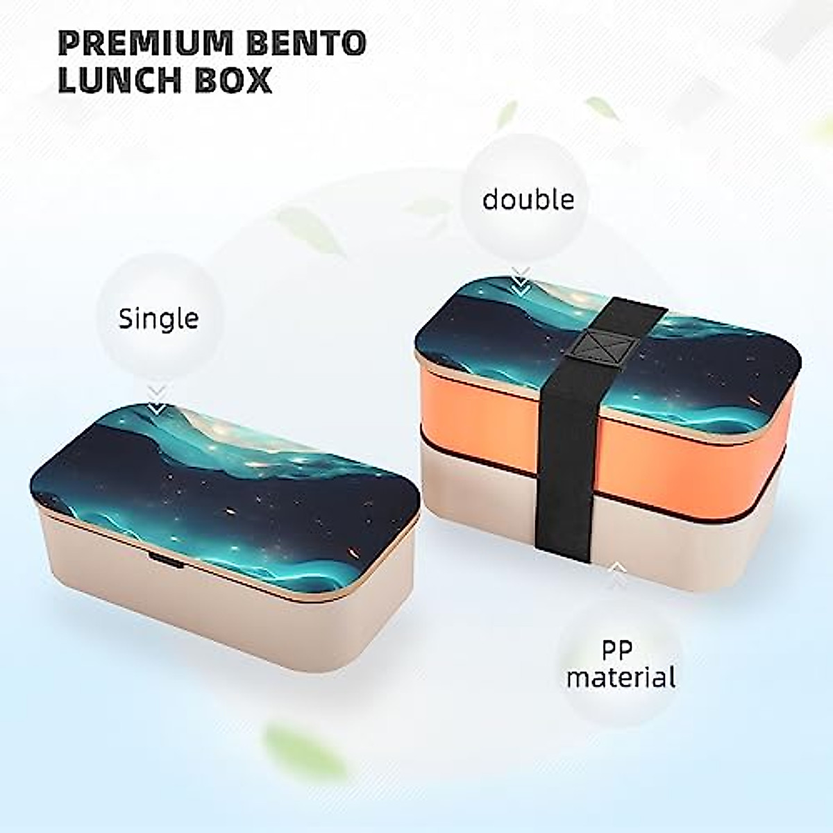 Science Fiction Stars Adult Lunch Box, Bento Box, With Cutlery Set Of 3, 2 Compartments, Rectangular, Lunch Box For Adults