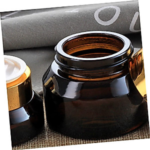 Lurrose 6pcs Travel Mini Jars Samples Face Brown Ml Facial Glass Leak-proof Up Balms Lids Refillable Jar for Cream Containers Clear Creams Makeup Round Eye Small Jewelry Lip Size