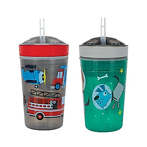 Nuby Snack N' Sip 2 in 1 Snack and Drink Cup (Red/Grey)