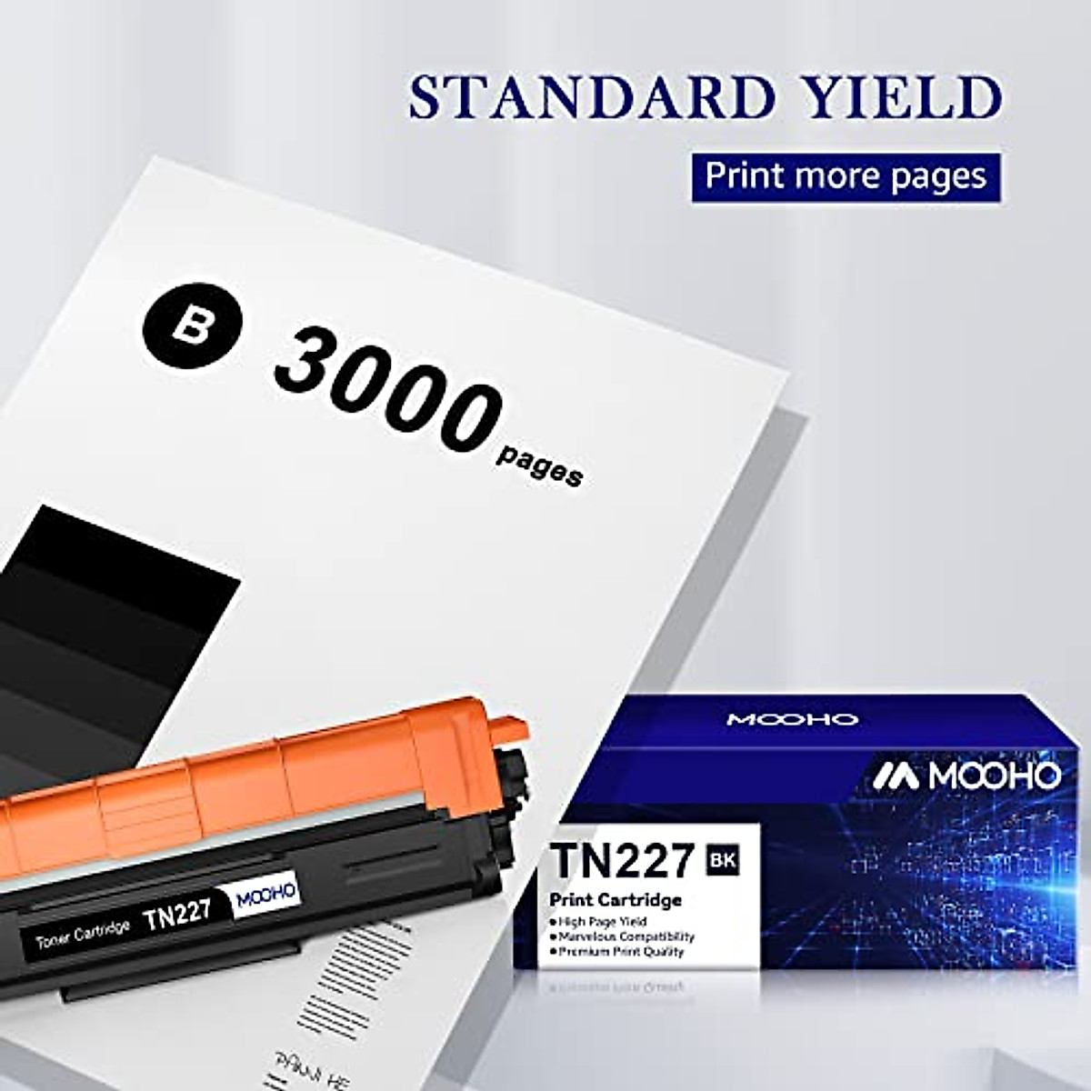 TN227BK TN223BK High Yield Compatible Toner Cartridge Replacement for Brother TN227 TN227BK TN-227 TN-227BK TN223 TN223BK for MFC-L3770CDW HL-L3270CDW HL-L3290CDW MFC-L3710CW Printer (Black, 2-Pack)