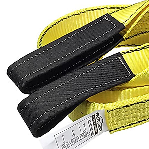 Partsam Premium Crane Towing Strap 12feet x 2inch Durable 3400Dtex - Heavy Duty Web Sling - Corrosion Resistance Polyester Industrial Flat Eye-Eye Ropes