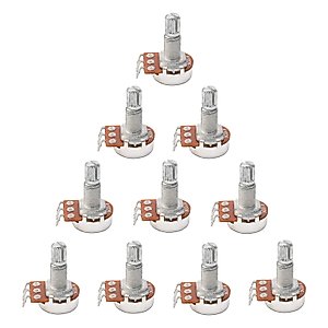 JIUWU A100k OHM Audio Pots Split Shaft Taper Guitar Potentiometer Replace for Electric Guitar Pack of 10