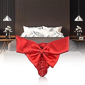 TIMIJOY for Women Red G-Strings Thongs for Women, Sexy Slutty Panties with Bow on Back, Stretch Low Rise T-Back Underwear