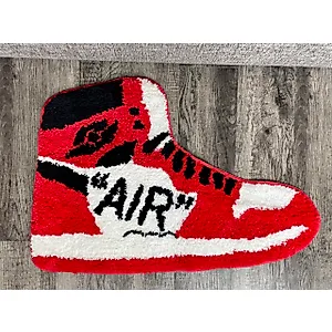 LUXAPE Sneaker Rug - Handmade & Premium- 30in (75cm) - Hypebeast Rug - Hypebeast Room Decor - Living Room, Bedroom, Children Room, Door mat - Aesthetic Room Decor - Luxape Rug (Luxape-7)