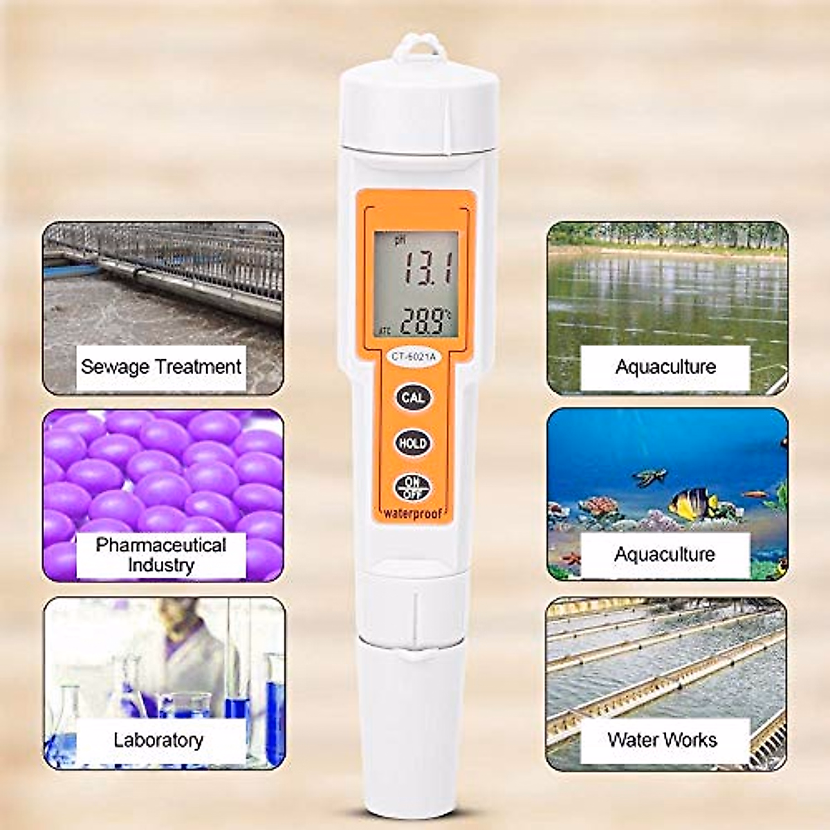 CT6021A PH Meter High Accuracy Water Quality Tester for Swimming Pool Aquarium