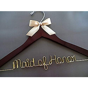 Flowershave357 Gold Wire Maid of Honor Hanger Matron of Honor Hanger Personalized Bridal Party Hanger Bridesmaid Gift Idea Wedding Party Gift