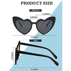 Weewooday 10 Pairs Heart Shaped Sunglasses Bachelorette Bridesmaid Sunglasses for Women Men Wedding Valentine Party(Black, White)