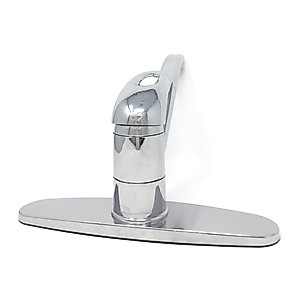 Chromed Surface One-Handle Tall Stainless Steel Spout Kitchen Faucet [12000] ADA 8-Inch Center Hole Plastic Body No Lead