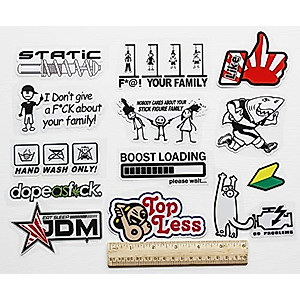 Racing Decals Funny Car Decal Stickers Reflective Hard Hat Stickers Adult Decals JDM Domo Fmaily Windows Decals