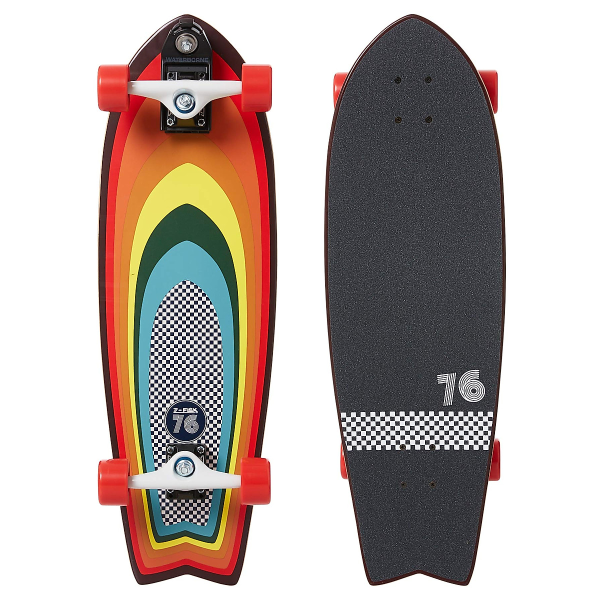 Z-Flex Surf-a-gogo Surfskate Fish Longboard, Adults Unisex, Multi (Multicolor), 31 in