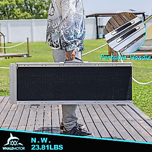 WHALEMOTOR Portable Wheelchair Ramp 8FT, Anti-Slip Aluminum Folding Portable Ramp, Wheelchair Ramps for Home, Weight Capacity Up to 600 LBS, with Transition Plates Above and Below