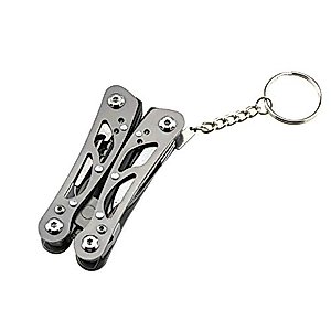 Mini Multitool Outdoor Small Pliers,Pocket Multitool Mini Pliers With Knife,Smart Plier,Bottle Opener,Double-sided polishing multools,15 In 1 Stainless Steel Accessible Tools(Grey)