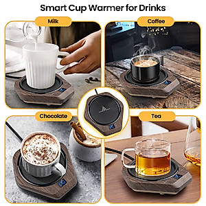 Coffee Mug Warmer, AksBlay Smart Mug Warmer with 3 Temperature Settings, Auto Shut Off Electric Cup Warmer Tea Warmer Beverage Warmer Candle Warmer, Portable Cup warmer for Office, Home Desk