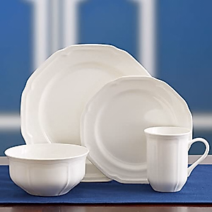 Mikasa Antique White 16-Piece Dinnerware Set, Service for 4