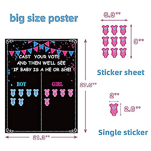 Gender Reveal Ideas Gender Reveal Decorations - 54 Voting Gender Reveal Games Boy or Girl Party Supplies for Gender Reveal Use