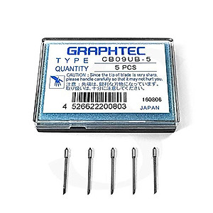 Authentic Graphtec CB09UB .9mm Supersteel 45 Degree Blade - 5 Pack