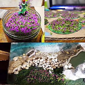 Cayway 4 Color Colorful Tree Powder Model Tree Tufted for DIY Miniature Lowland Model Shrub Bushy Tuft Architecture Building Model Railway Fairy Garden Diorama Scenery