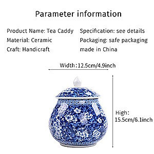 HUANG Ancient Chinese Style Creative Blue and White Ceramic Jar with Lid