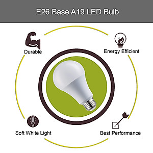Laborate Lighting A19 LED Light Bulbs - E26 Base, 100W, 1600 Lumens, Soft White 3000K Illumination - Dimmable, Energy Saving Outdoor & Indoor Home, Commercial Lighting - 80+ CRI, 10-Year Life - 8-Pack