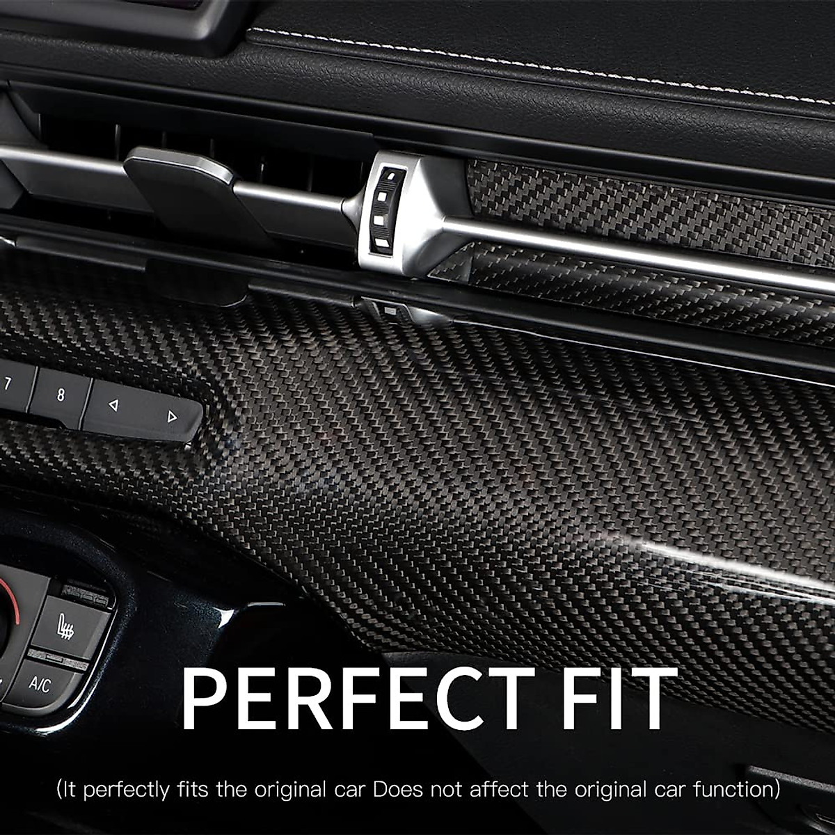 JSWAN Real Carbon Fiber Center Console Dashboard Trim Cover Fit For Toyota Supra GR A90 MK5 (2019-2025) Dash Panel Trim Cover Interior Trim Accessories (Gloss black)