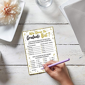 90shine 60Ct Who Knows Graduate Best Graduation Game Cards 2024 2025 - Grad Party Supplies Decorations