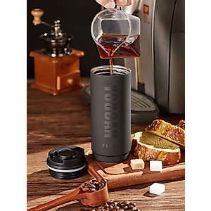 14oz Travel Coffee Tumbler,Travel Coffee Mug for Men or Women,Thermal Cup for Hot and Cold Drinks, To Go Coffee Cup,Stainless Steel Insulated Travel Coffee Tumbler with Leak Proof Lid, Tea Mug,Black