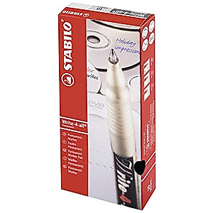 Stabilo Write-4-all Permanent Marker Pen Waterproof 0.7mm Line Black Ref 156-46 [Pack of 10]