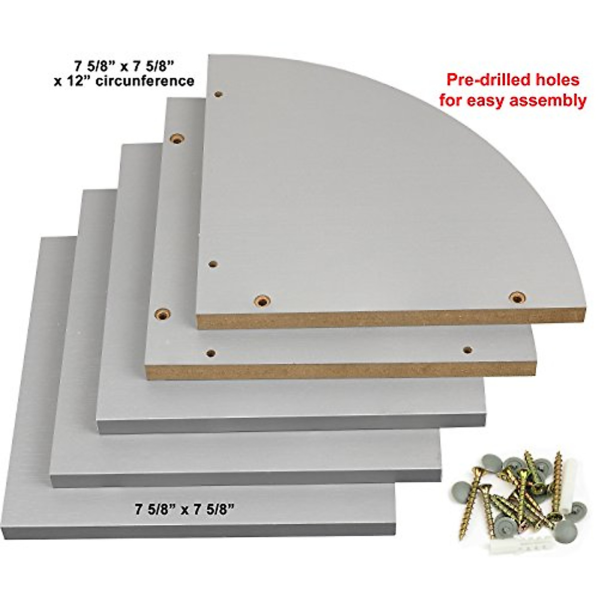 Greenco Zigzag 2 Tier Corner Floating Shelves, Gray Finish.